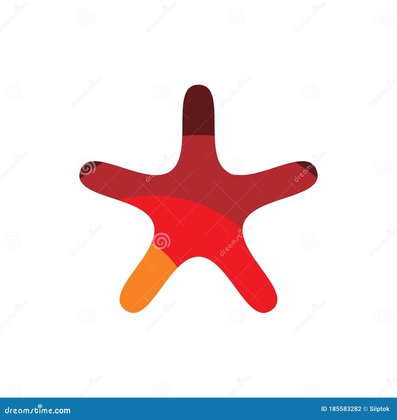 Red Color Star Sea Logo Design Stock Illustration - Illustration of ...
