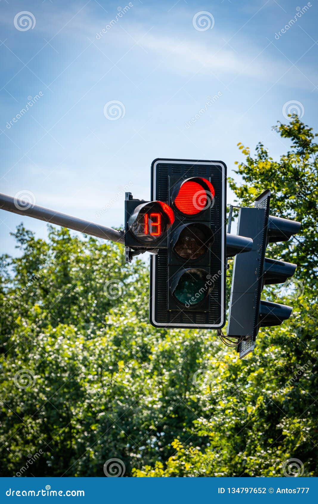 Red Color on the Traffic Light with Count Down Stock Photo - Image of ...