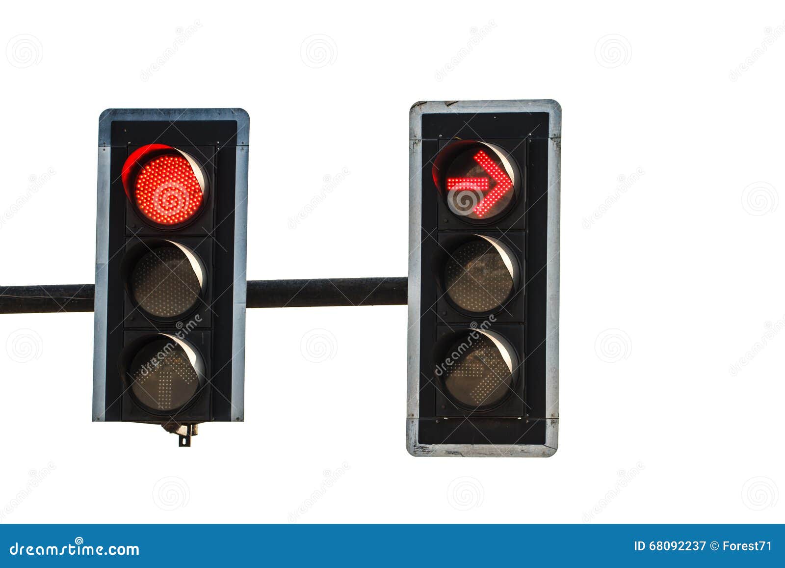 Red Color on the Traffic Light Stock Image - Image of detached ...