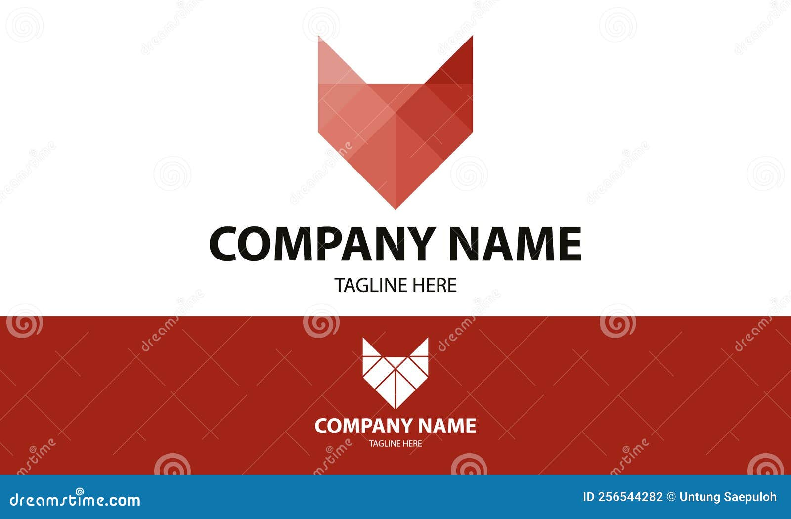 Red Color Triangle Polygon Head Fox Logo Design Stock Vector ...