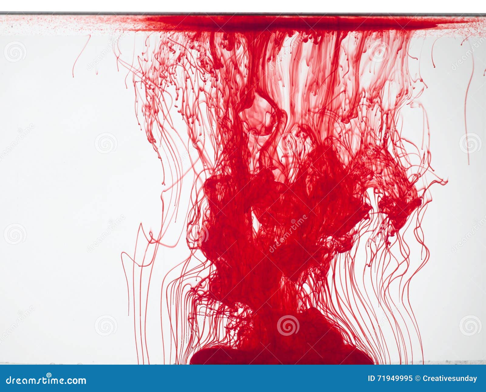 Red color in water stock image. Image of flow, isolated - 71949995