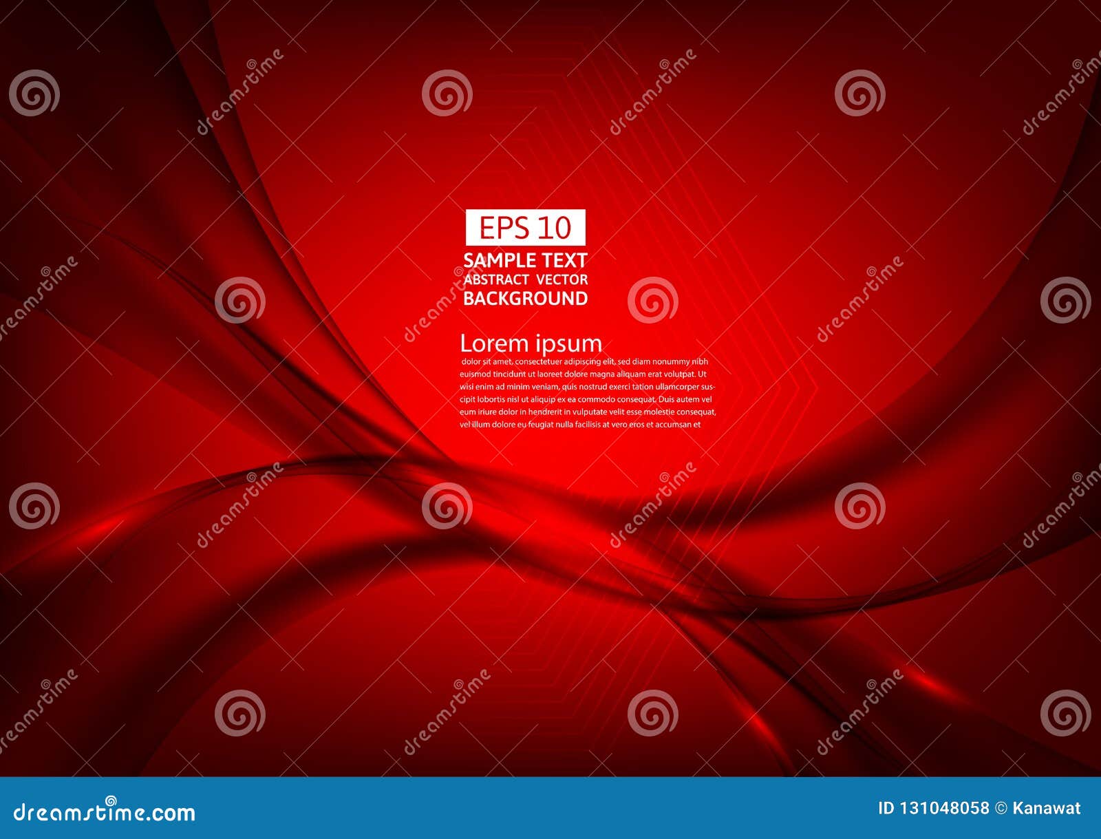 Red Color Waves Abstract Background Design. Vector Illustration Stock ...
