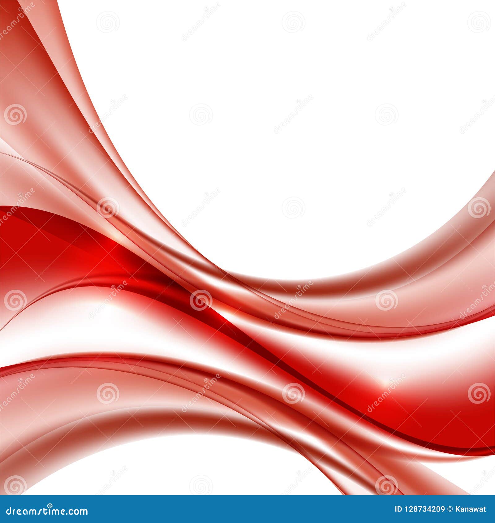 Red Color Waves on White Background Vector Illustration Stock Vector ...