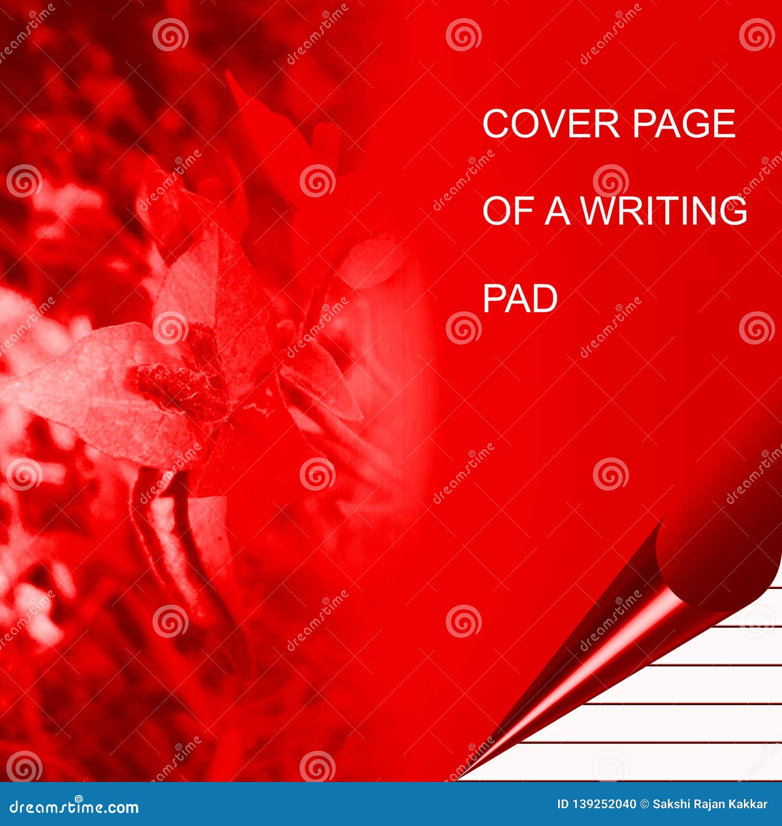 Red Color Writing Pad Shaded With Lighting Effect Computer Generated ...