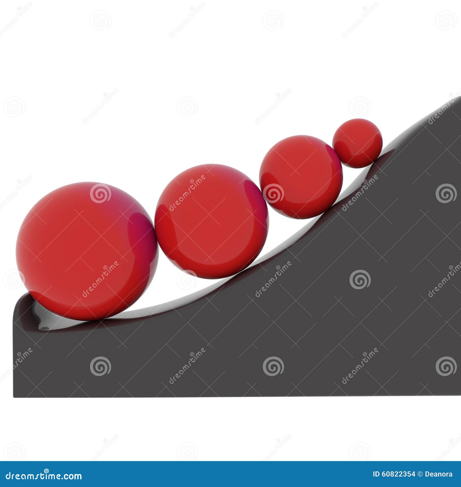 Red Colored Balls on a Slope Stock Illustration - Illustration of size ...