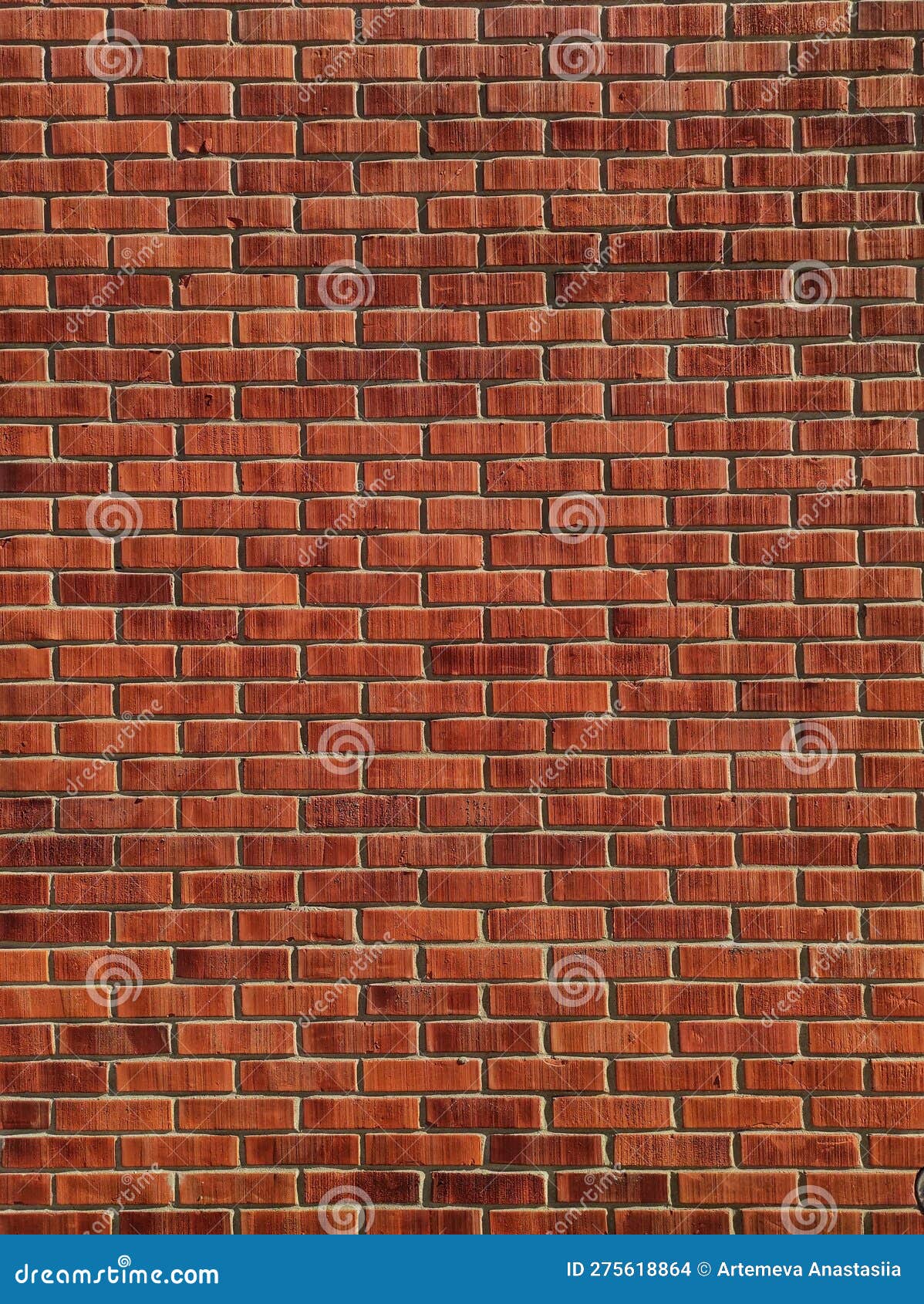 Red Colored Brick Wall Texture on Sunlight Stock Photo - Image of wall ...