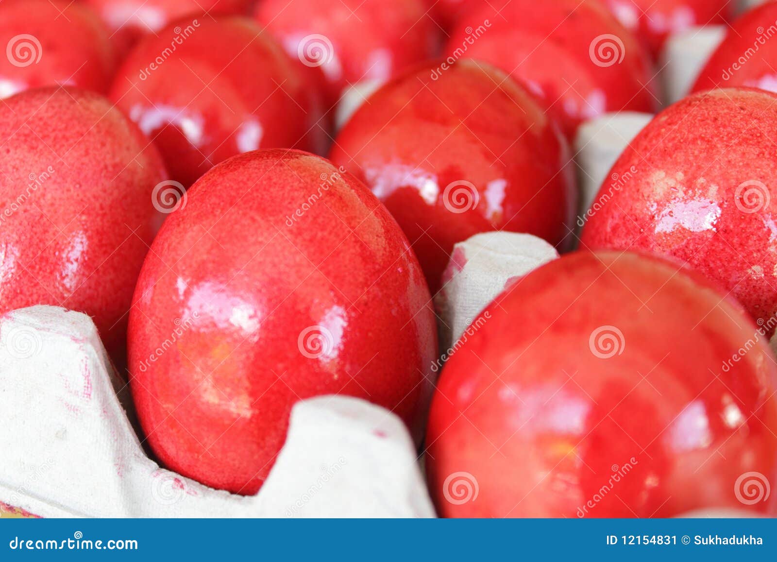 Red Colored Eggs stock image. Image of object, painted - 12154831