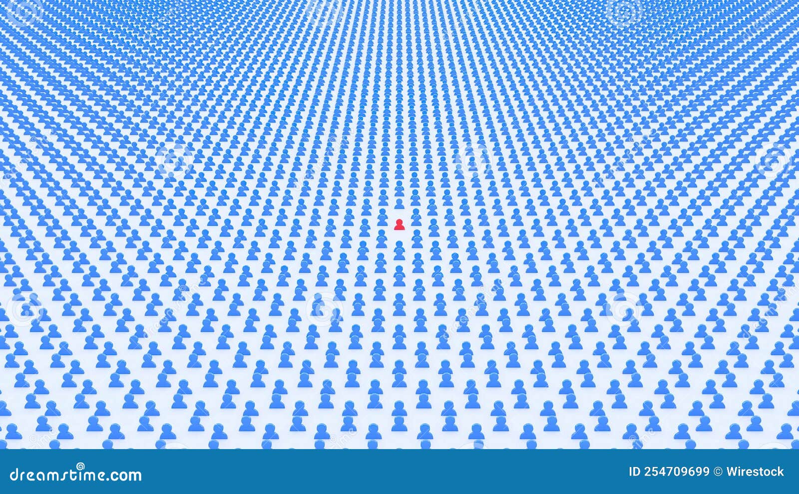 Red-colored Human Shape Person Standing in the Middle of the Crowd, the ...