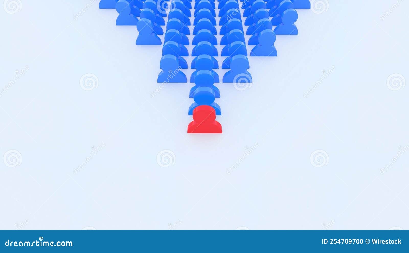 Red-colored Illustrated Man Leading an Abstract Crowd, the Concept of ...