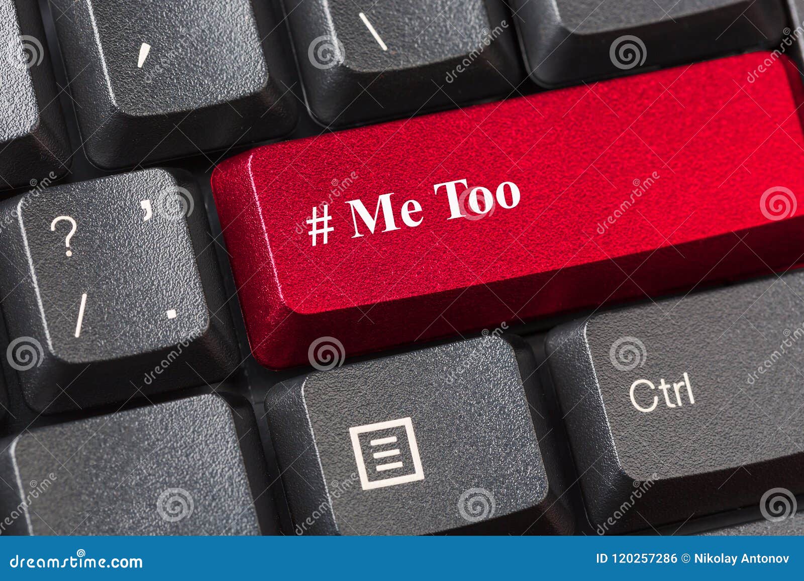 Red Colored Me Too Button on Black Computer Keyboard. Sexual Harassment ...