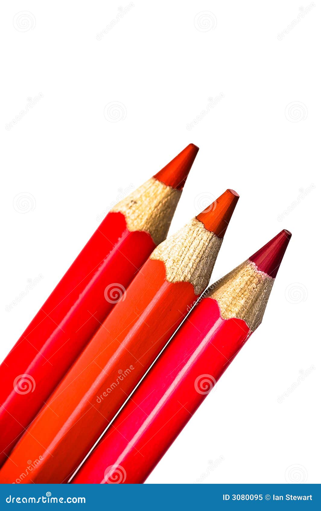 Red Colored Pencils - Crayons Stock Image - Image of trio, draw: 3080095