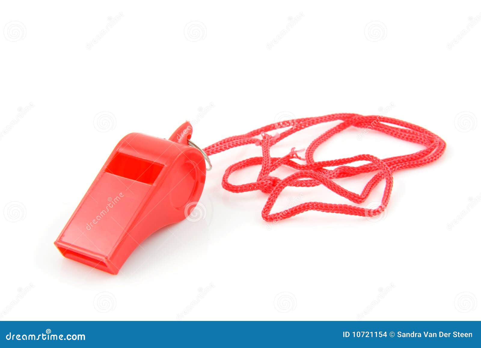 Red Colored Plastic Whistle Stock Photo - Image of colored, isolated ...
