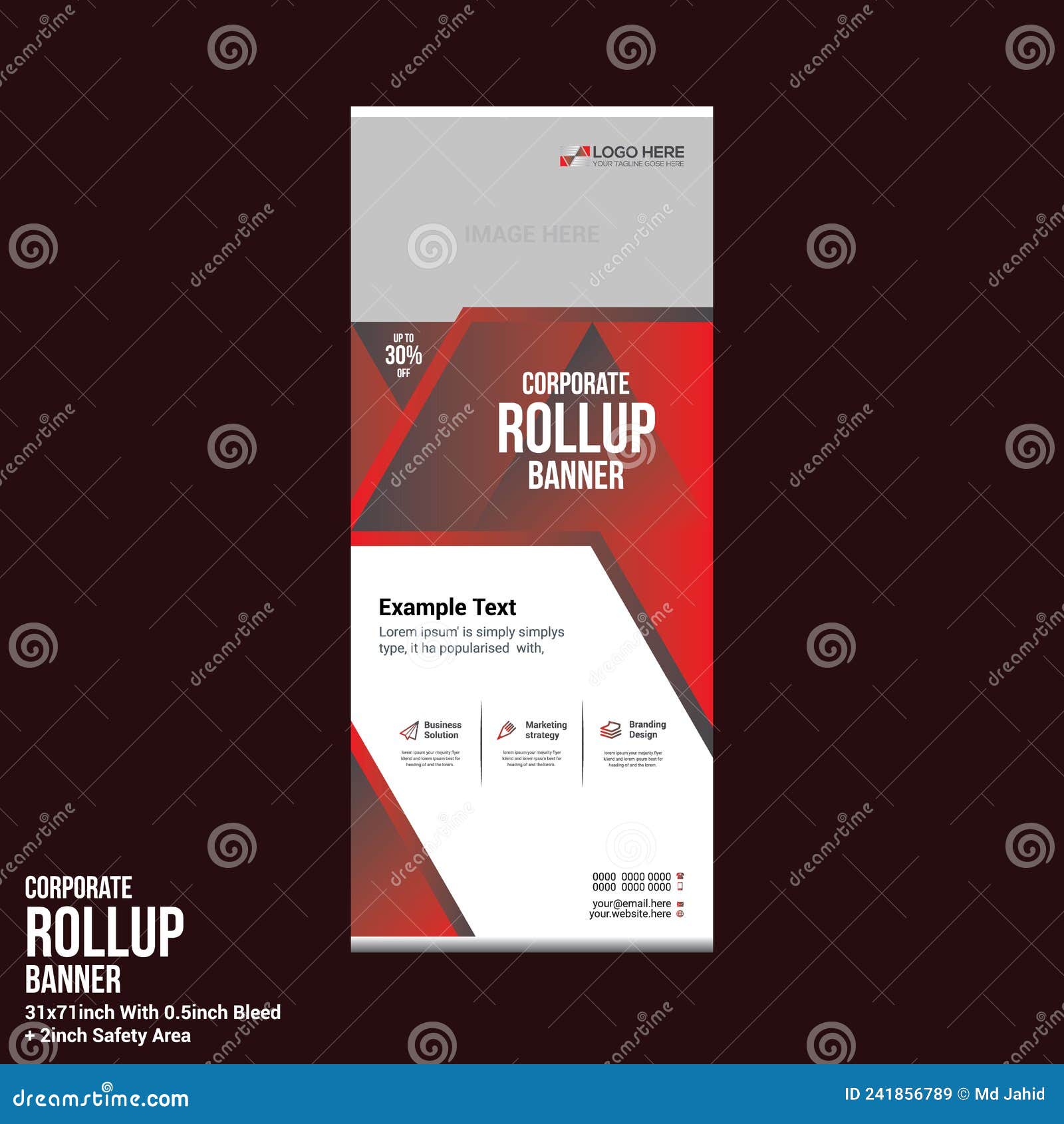 Red Colored Roll Up Banner Design Stock Vector - Illustration of store ...
