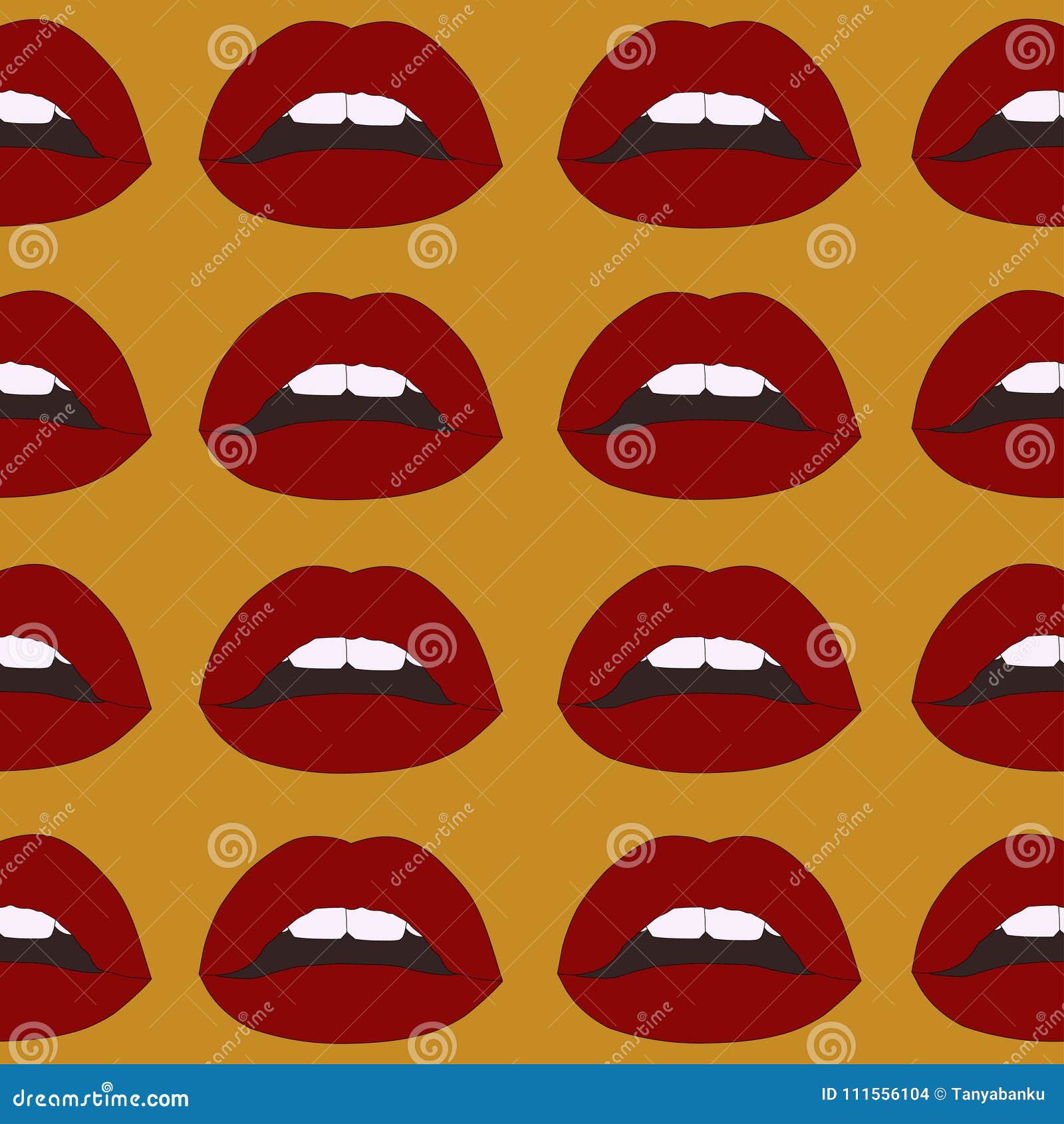 Red Colorful Lips Seamless Pattern Stock Vector - Illustration of ...