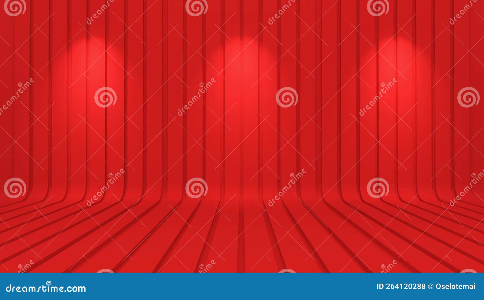 Red Colour Background Wall with Light Spot Floor Display,red Backdrop ...