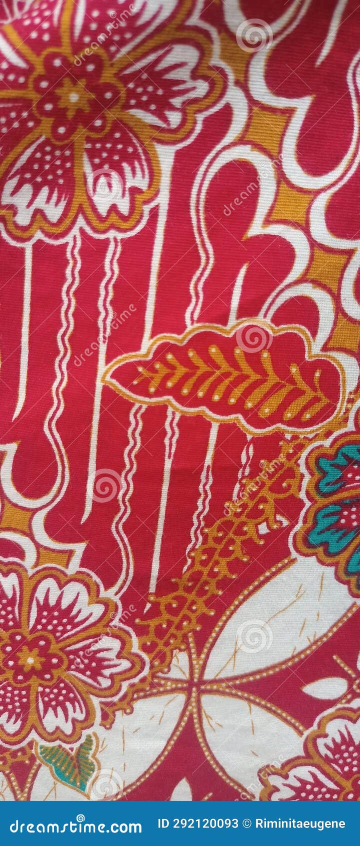 Red Colour of Indonesian Batik Stock Image - Image of batik, text ...