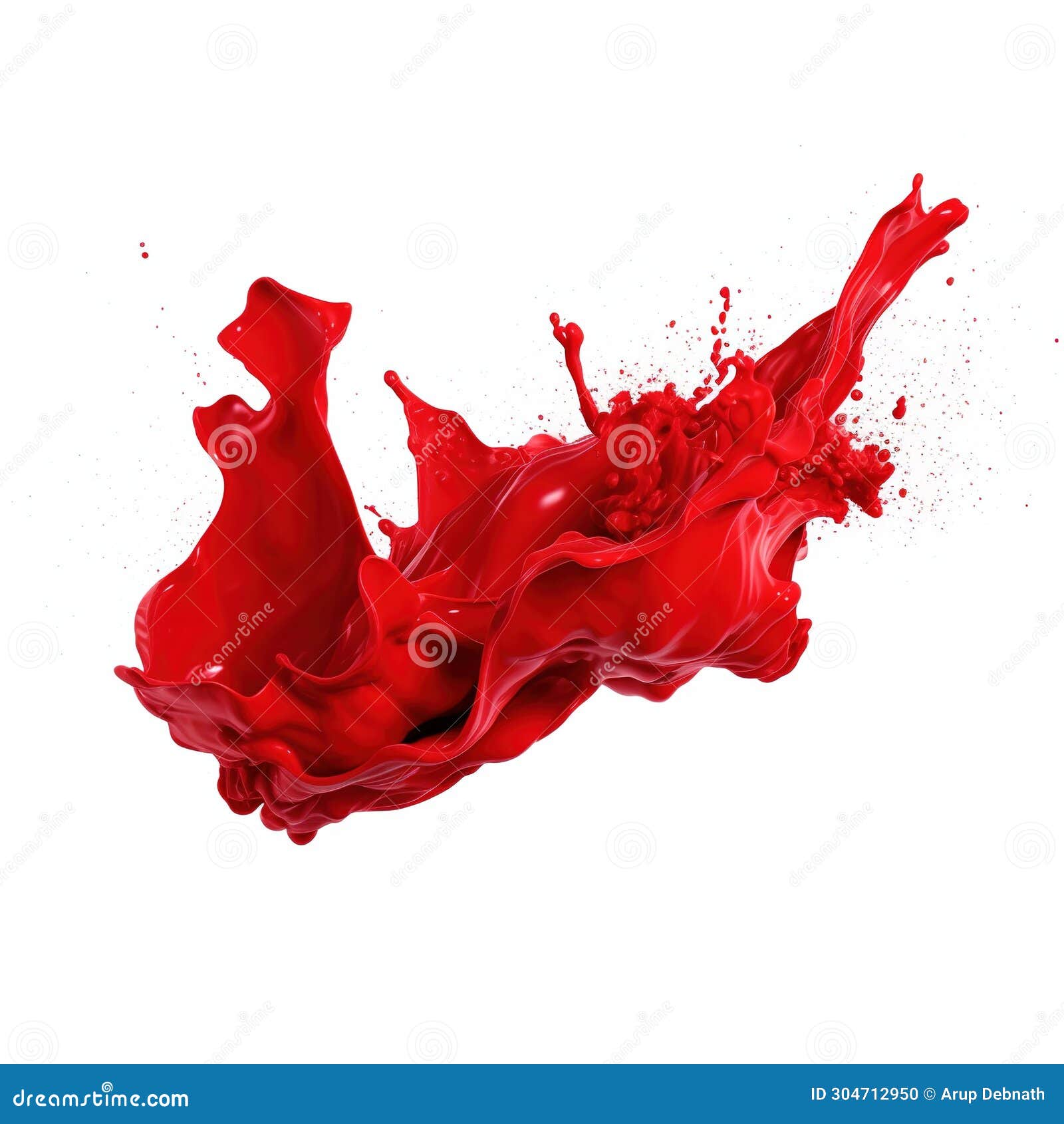 Red Colour Paint Splash Isolated on a White Background Stock ...