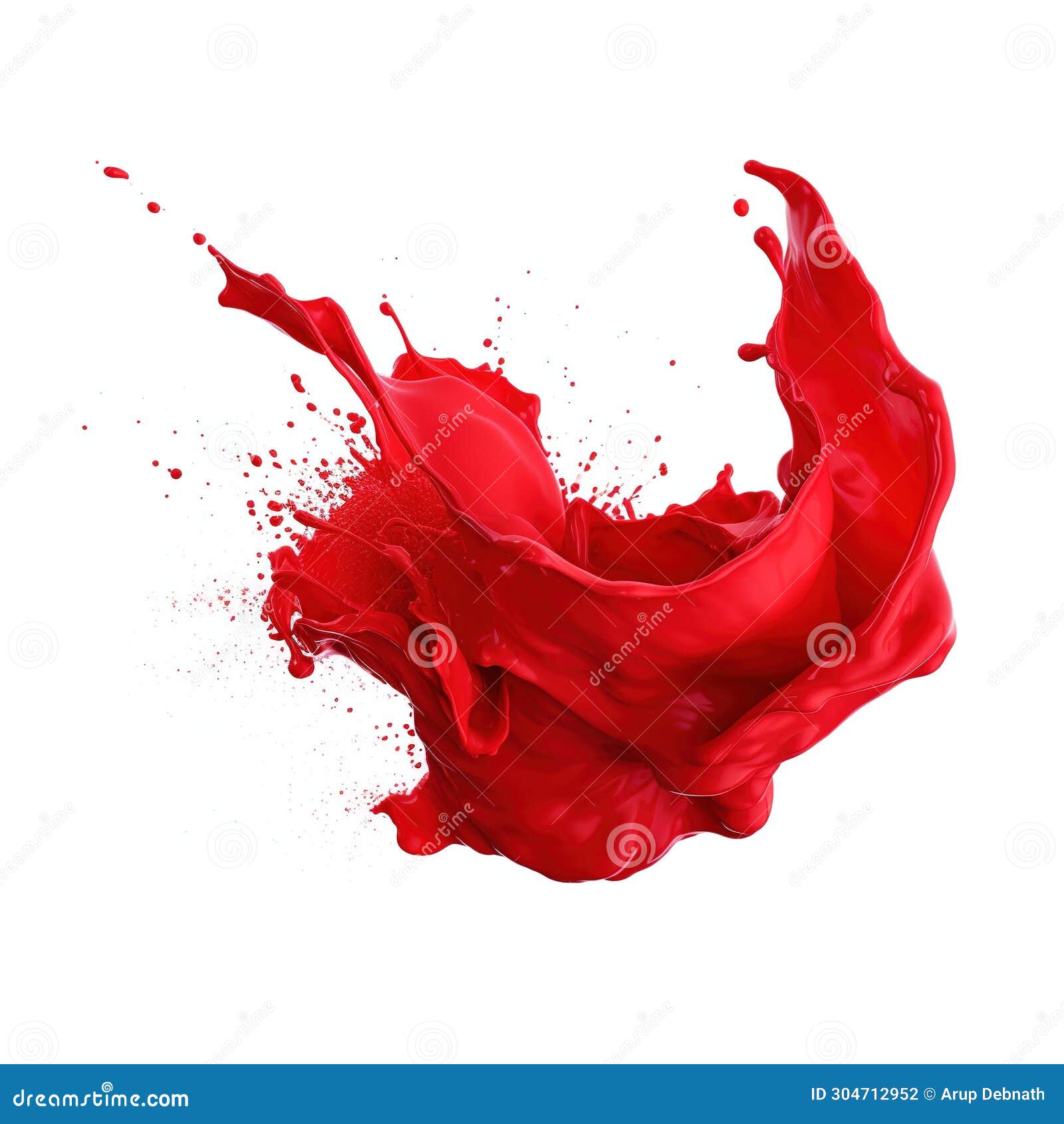 Red Colour Paint Splash Isolated on a White Background Stock ...