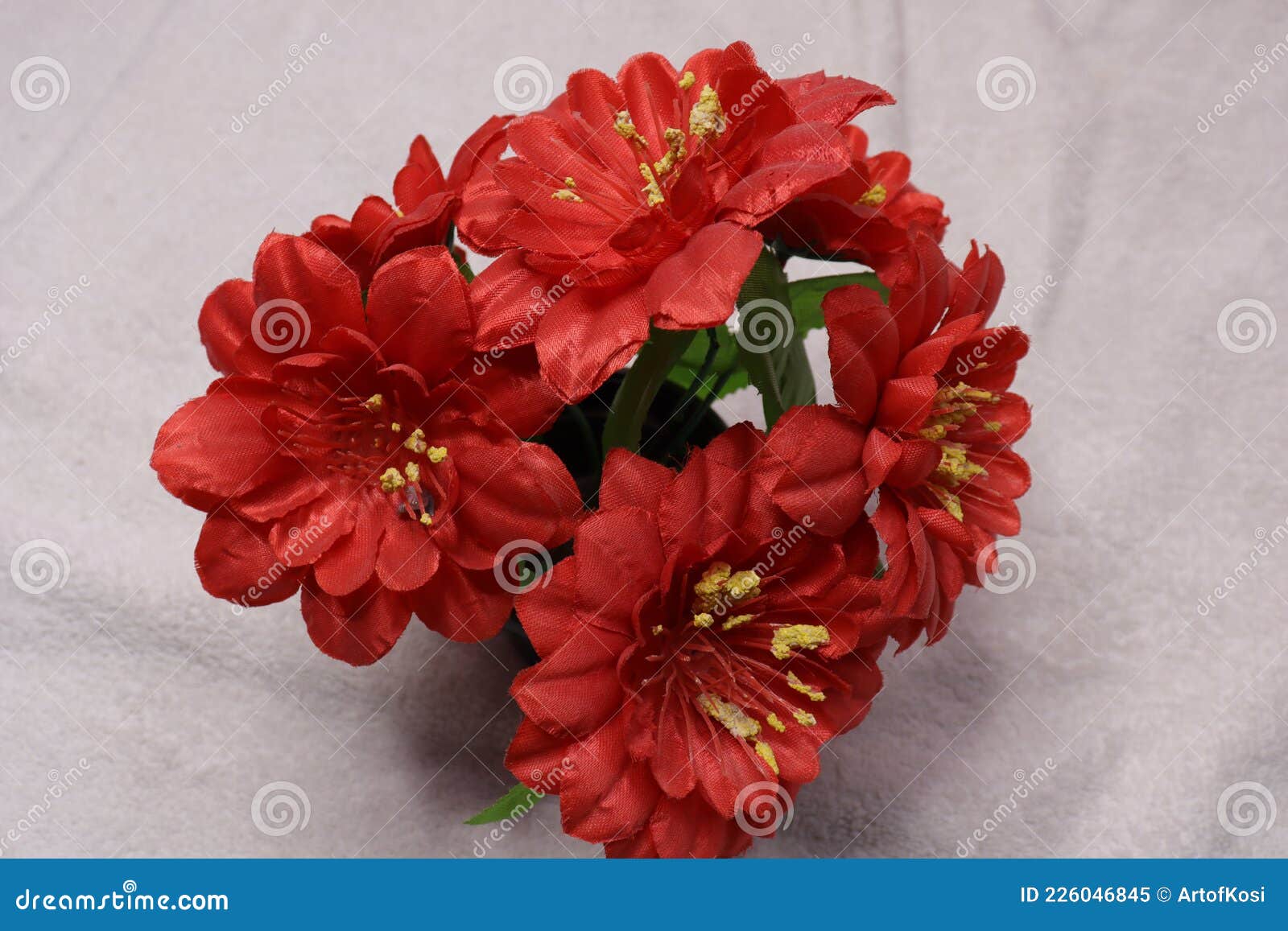 Red Colour Plastic Flower Isolated on White Background Stock Image ...