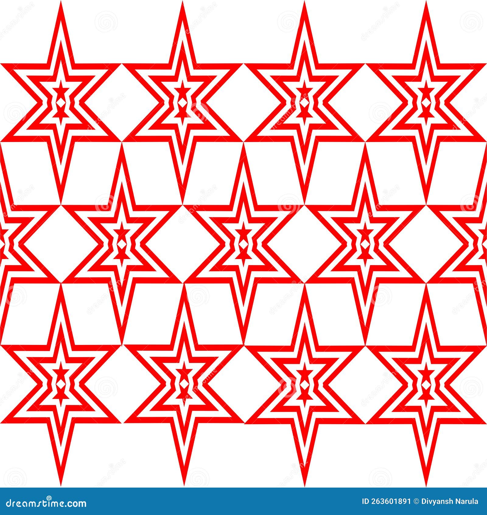 Red Colour Star Seamless Design Stock Illustration - Illustration of ...