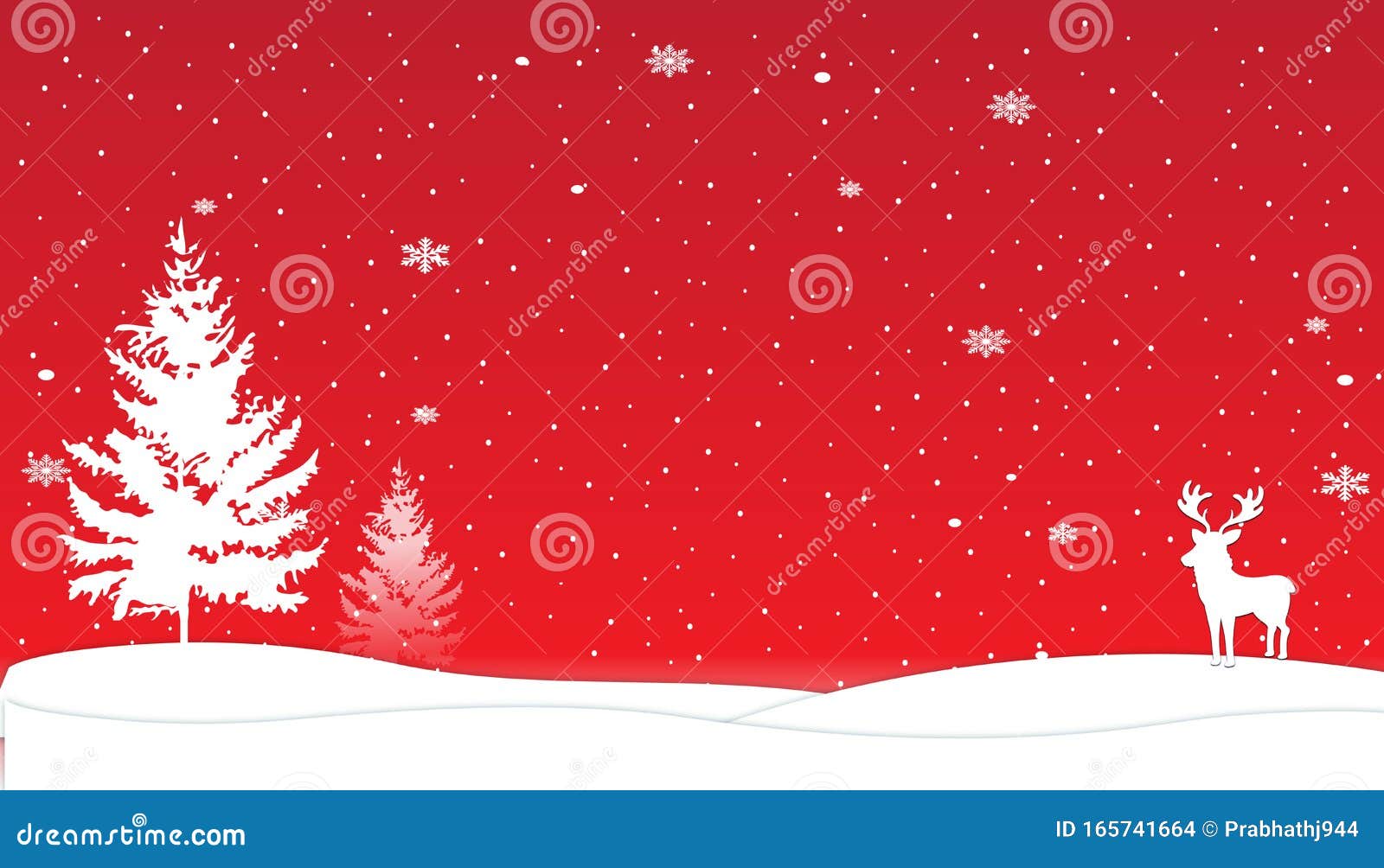 Red Colour Winter Scene Background Stock Vector - Illustration of ...