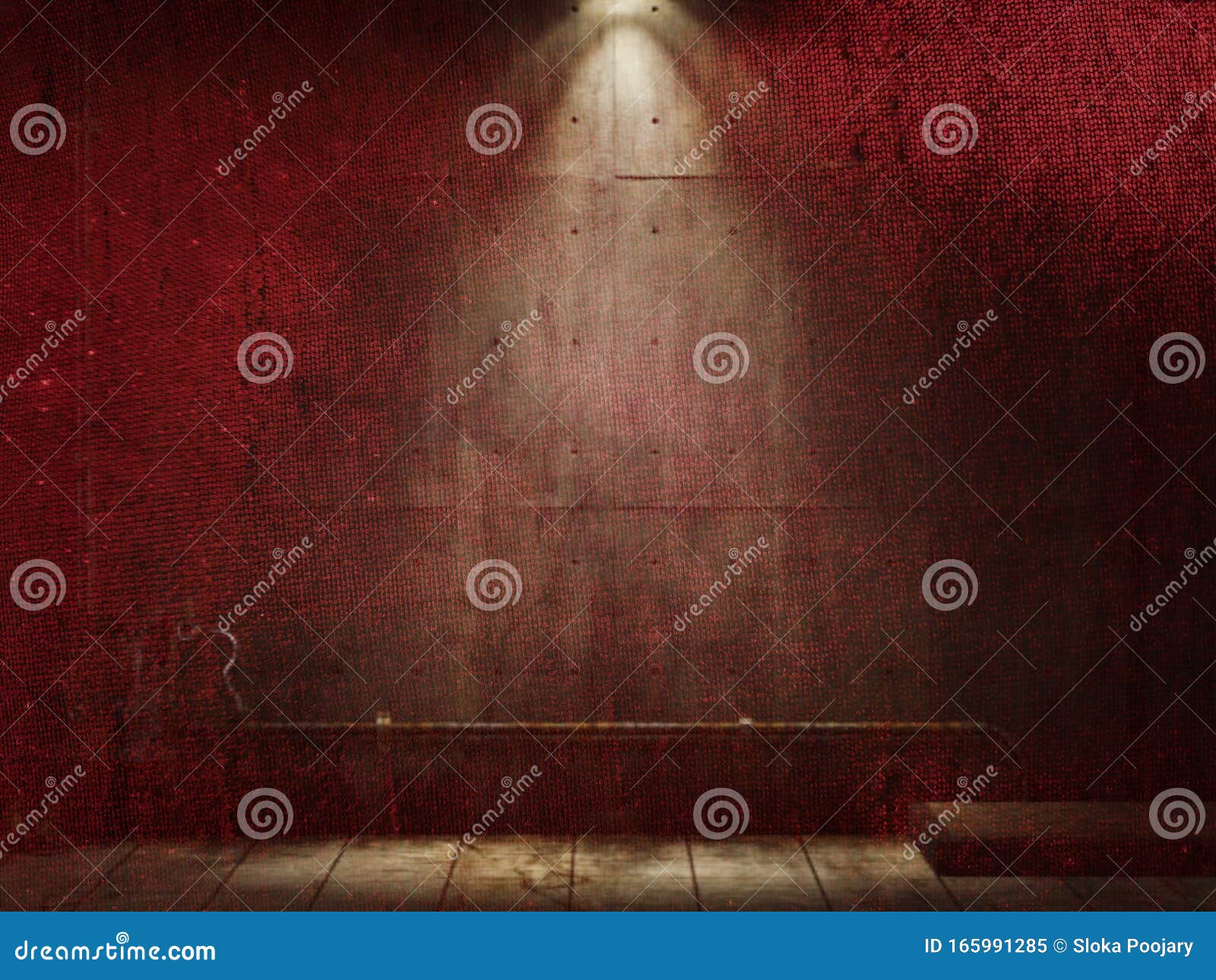 Red Coloured Abstract Background with a Focus Light on Top in the ...