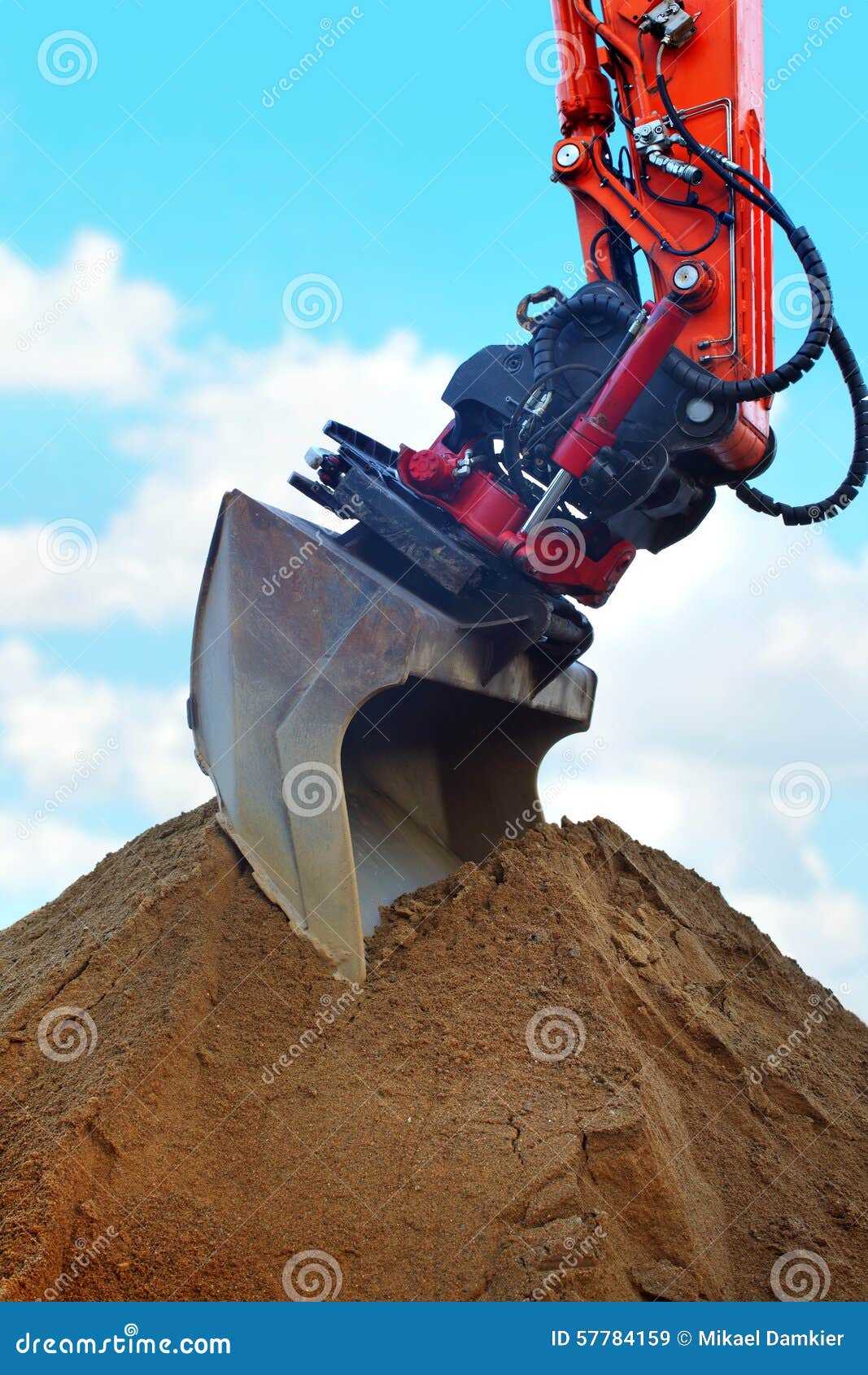 Red Coloured Construction Digger Stock Image - Image of mechanical ...