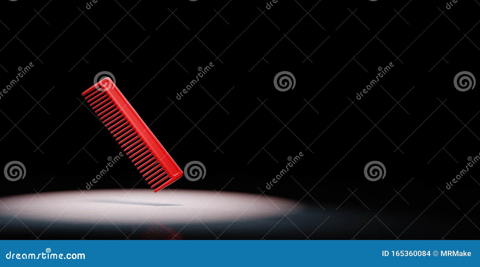 Red Comb Spotlighted on Black Background Stock Illustration ...