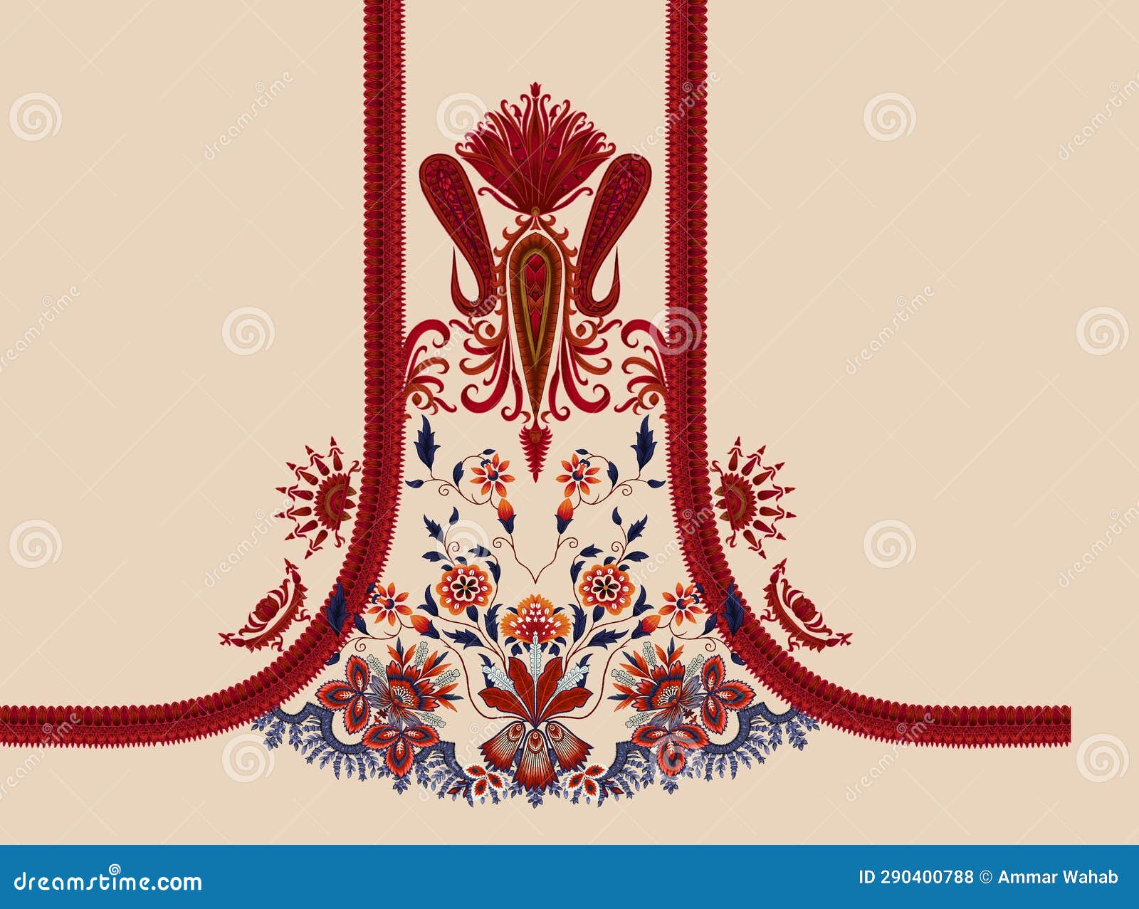 Red Combination CAD Textile Design Stock Illustration - Illustration of ...