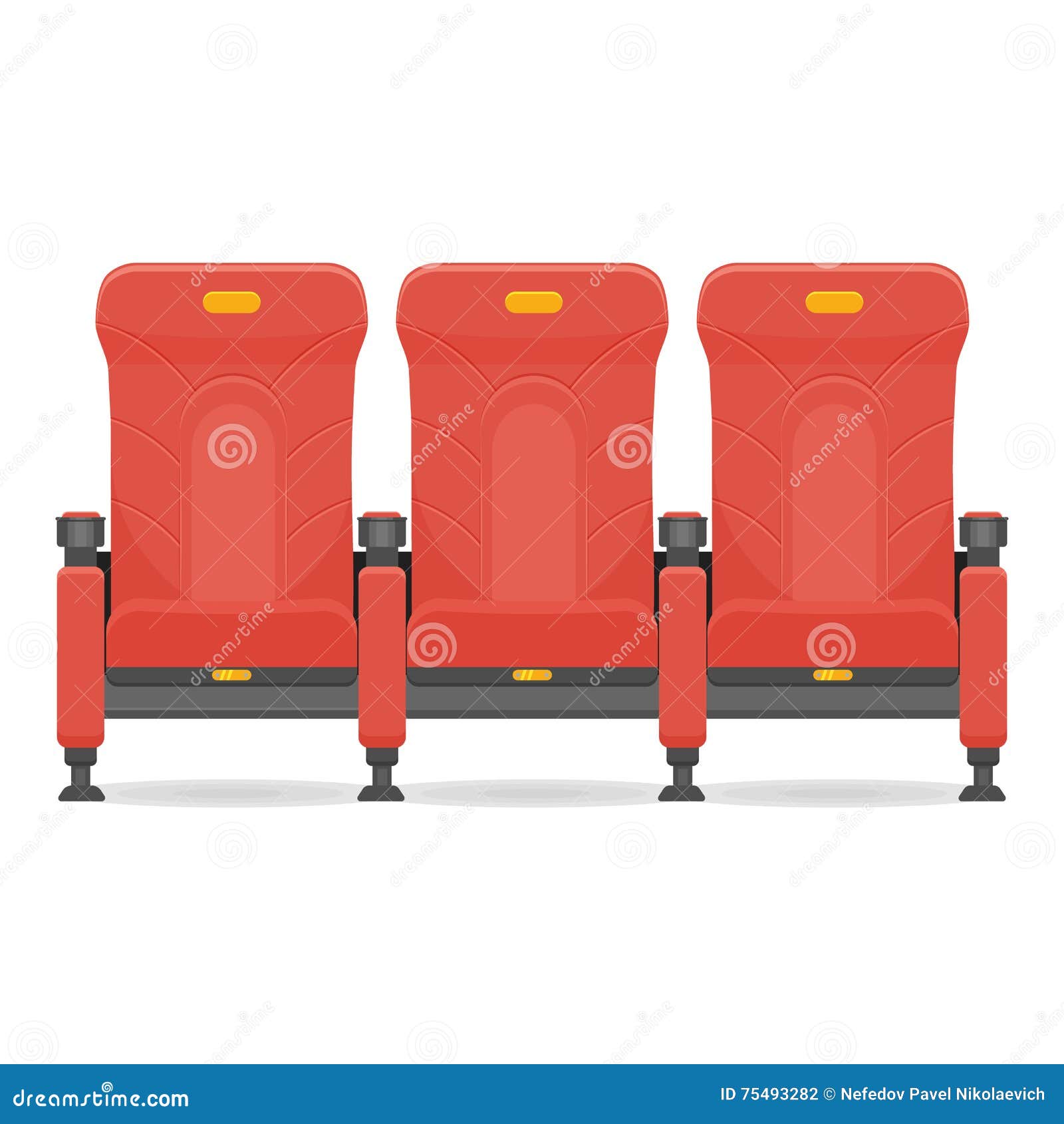 Red Comfortable Realistic Cinema Seat Vector Illustration Isolated ...
