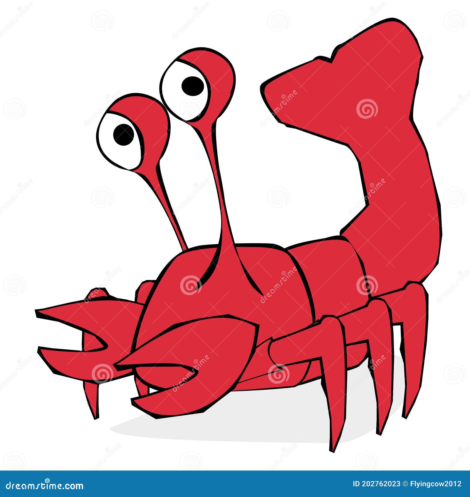 Red comic art crab stock illustration. Illustration of crab - 202762023
