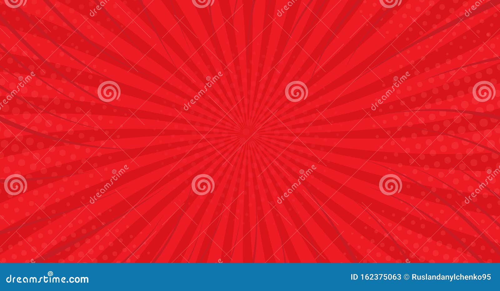 Red Comic Background with Rays. Vector Illustration Stock Vector ...