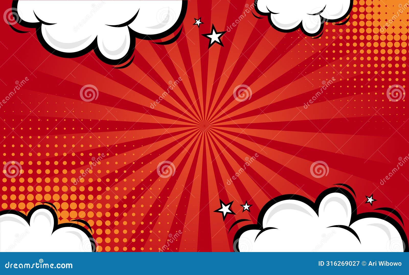 Red Comic Cartoon Background Design Vector Template Stock Vector ...