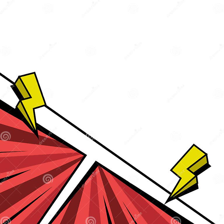Red Comic Pop Art Border Corner Frame Design Background Stock Vector ...