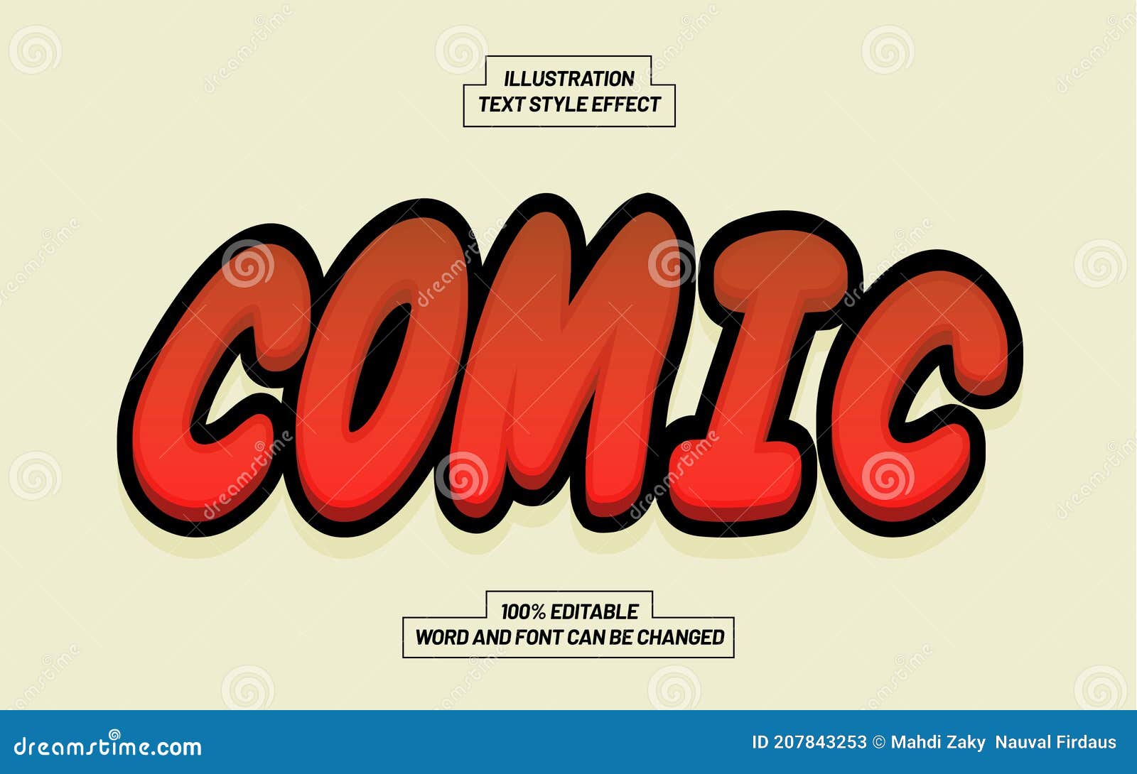 Red Comic Text Style Effect Stock Vector - Illustration of identity ...