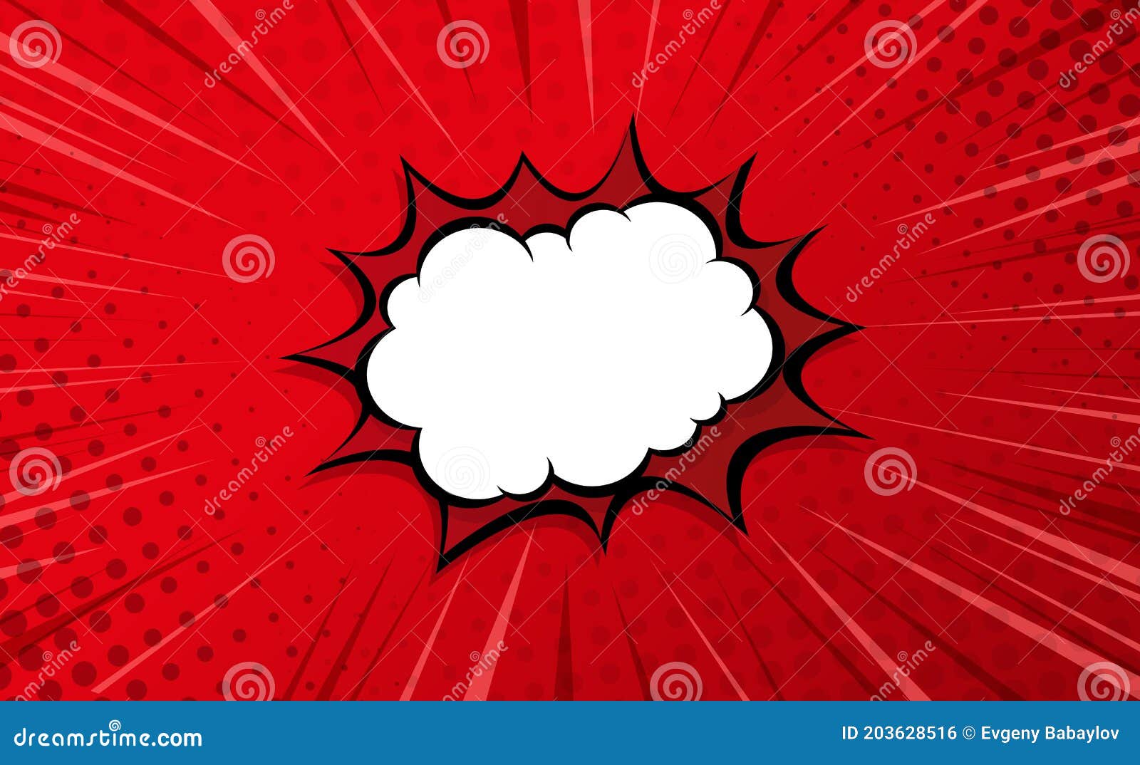 Red Comic Zoom with Lines and Dots - Vector Stock Vector - Illustration ...