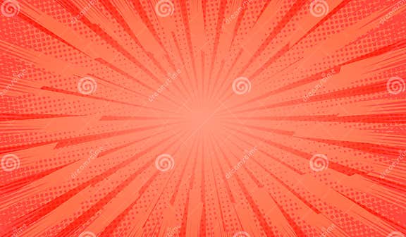 Red Comics Background. Abstract Lines Backdrop. Bright Sunrays. Design ...