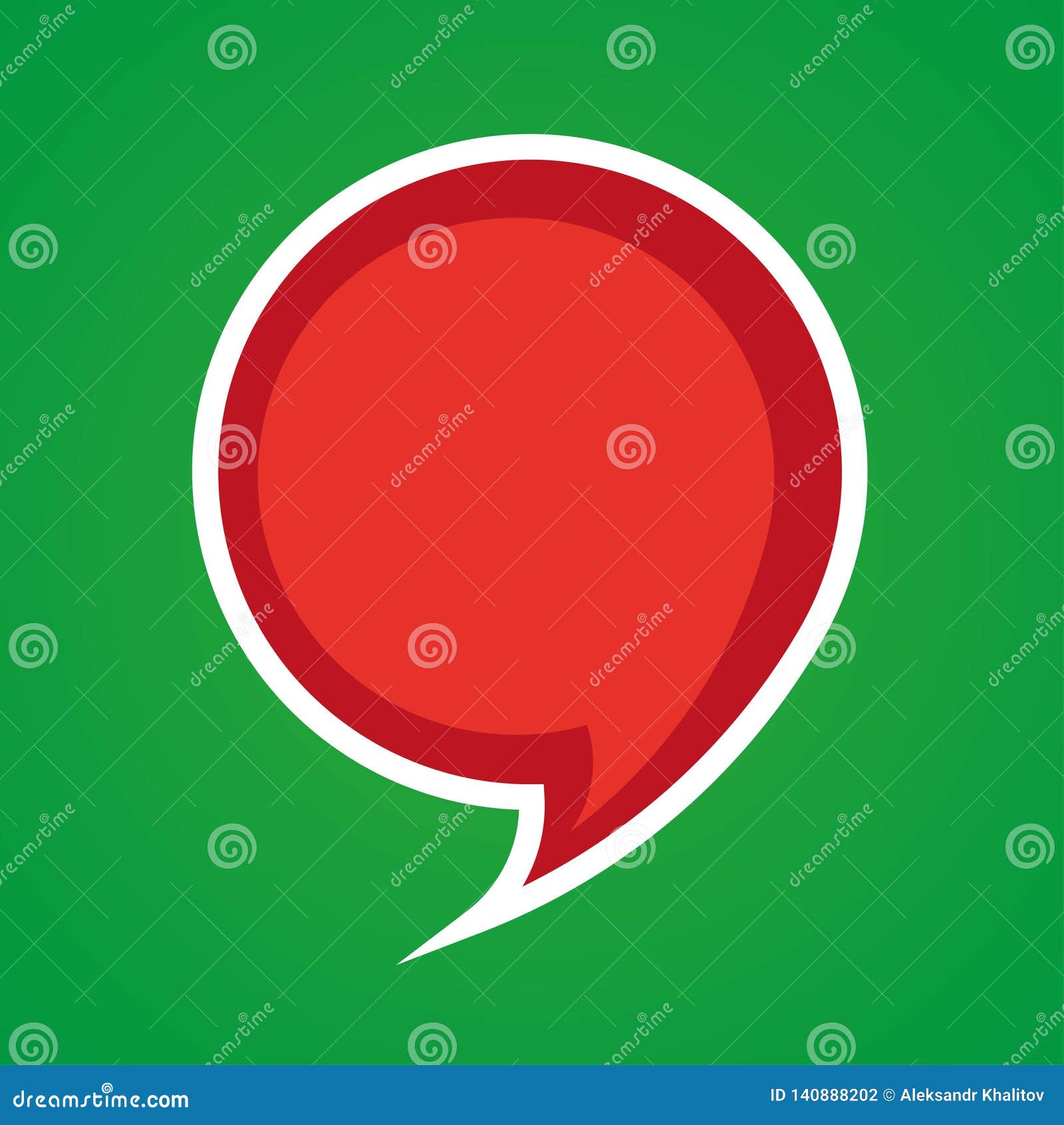 Red Comma Symbol Red Isolated on Green Background. Quote Frame Icon ...