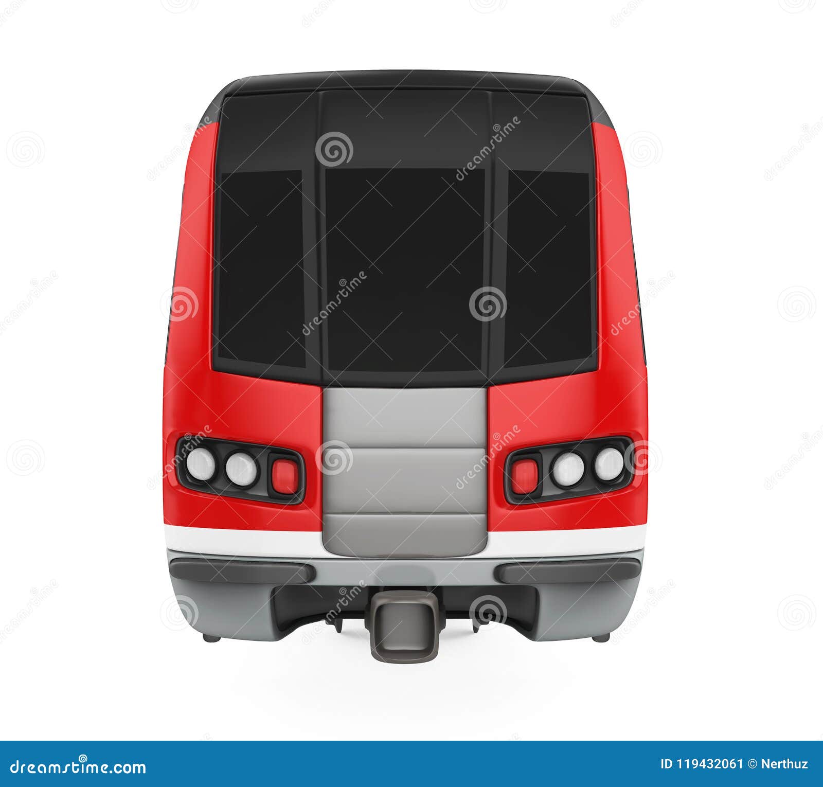 Red Commuter Train Isolated Stock Illustration - Illustration of track ...