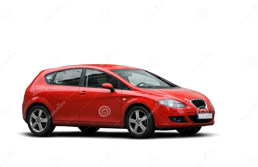 Red Compact Car stock image. Image of leon, midsize, economy - 6379141
