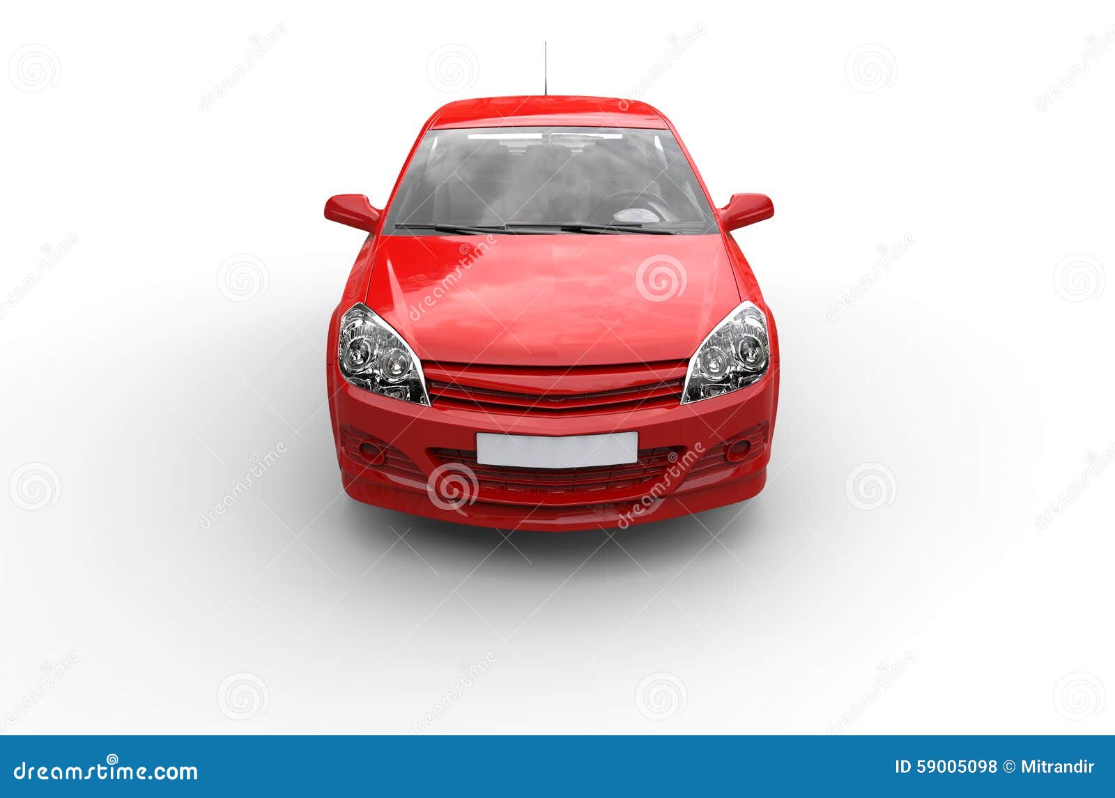 Red Compact Car Top Front View Stock Photo - Image of luxury ...