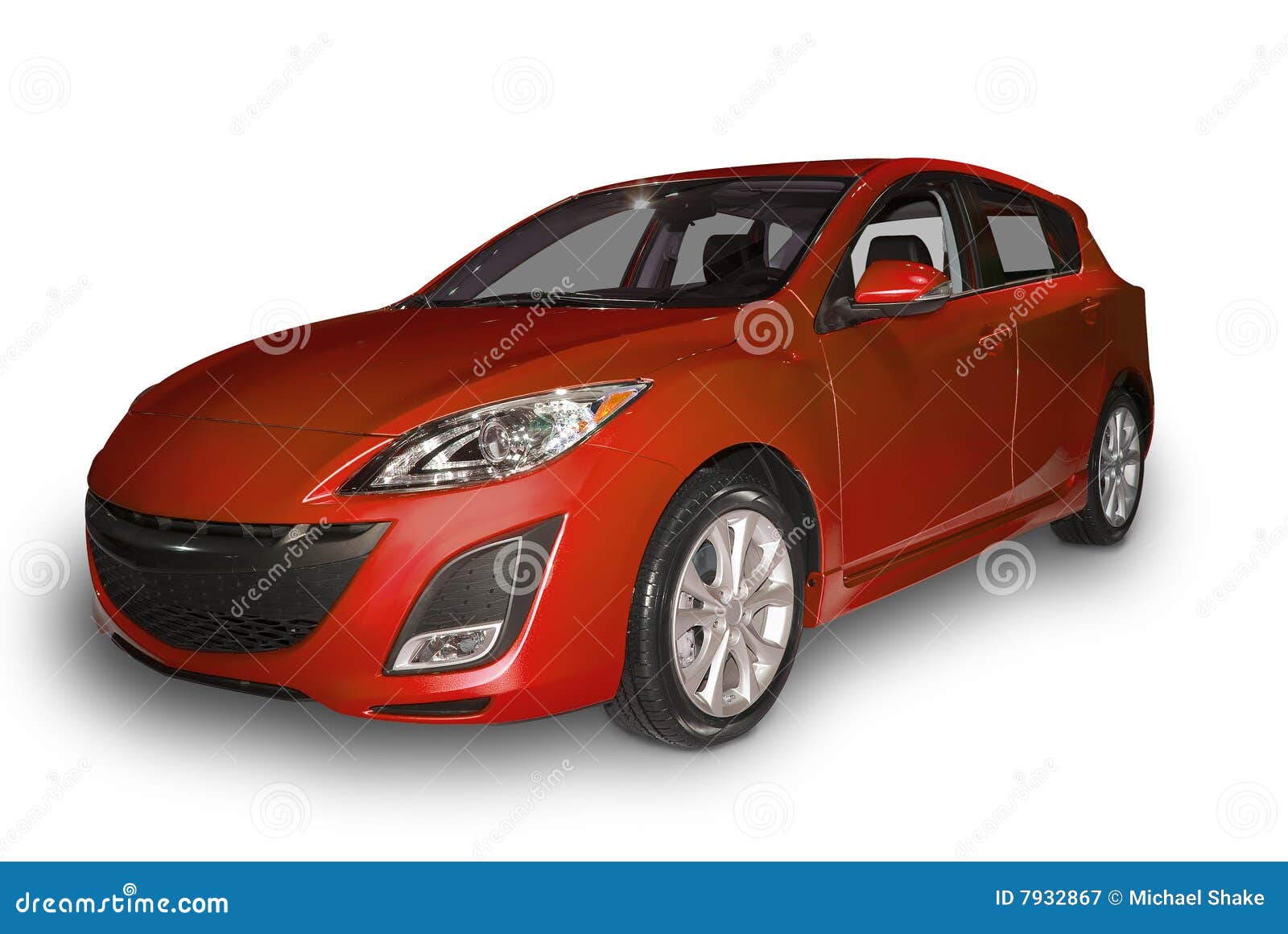 Red Compact Hybrid stock image. Image of economy, green - 7932867