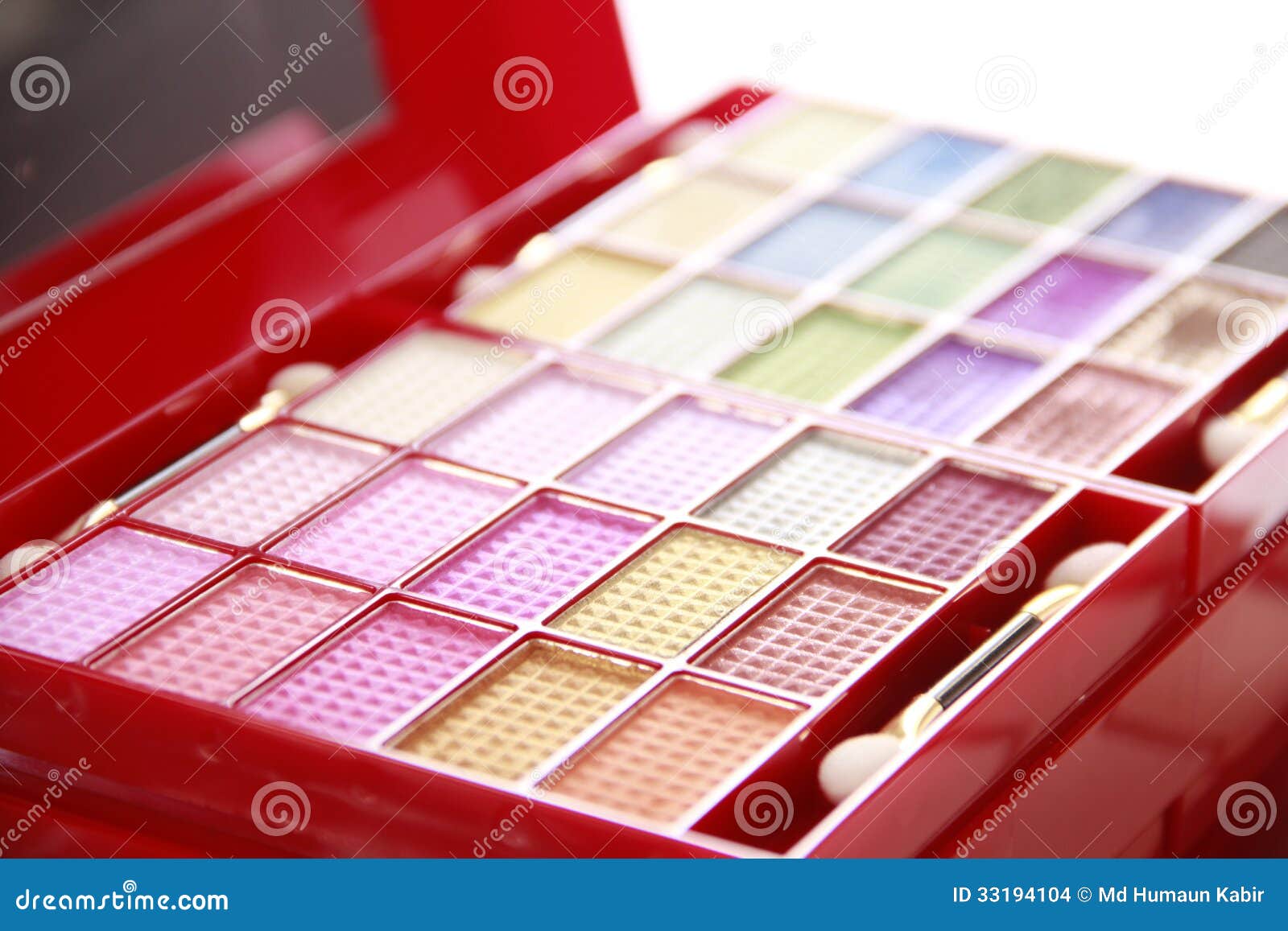 Red Compact Multi Colored Makeup Box Stock Photo - Image of ...