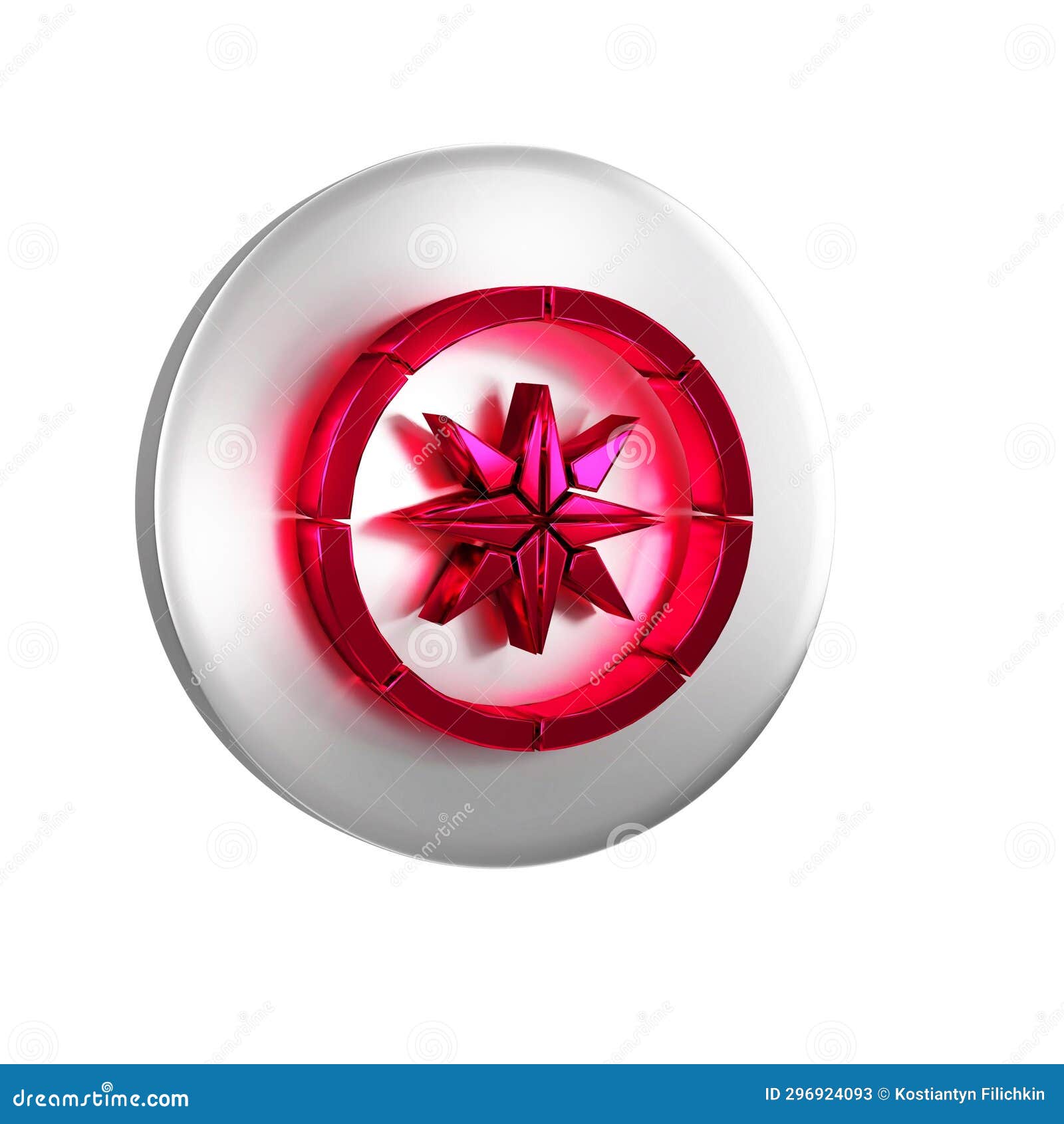Red Compass Icon Isolated on Transparent Background. Windrose ...