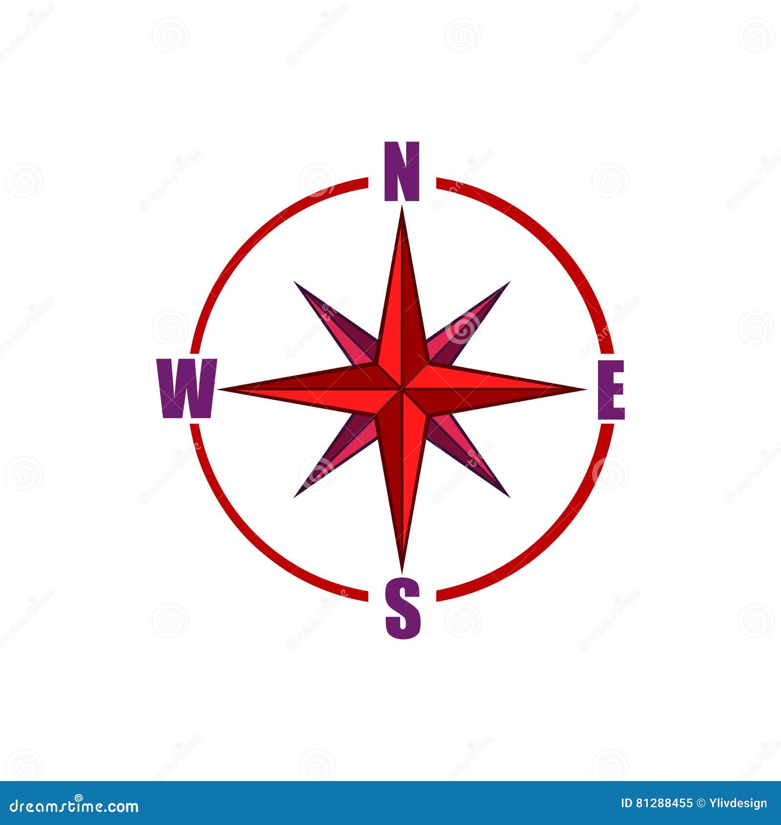 Blue Compass Rose Transparent