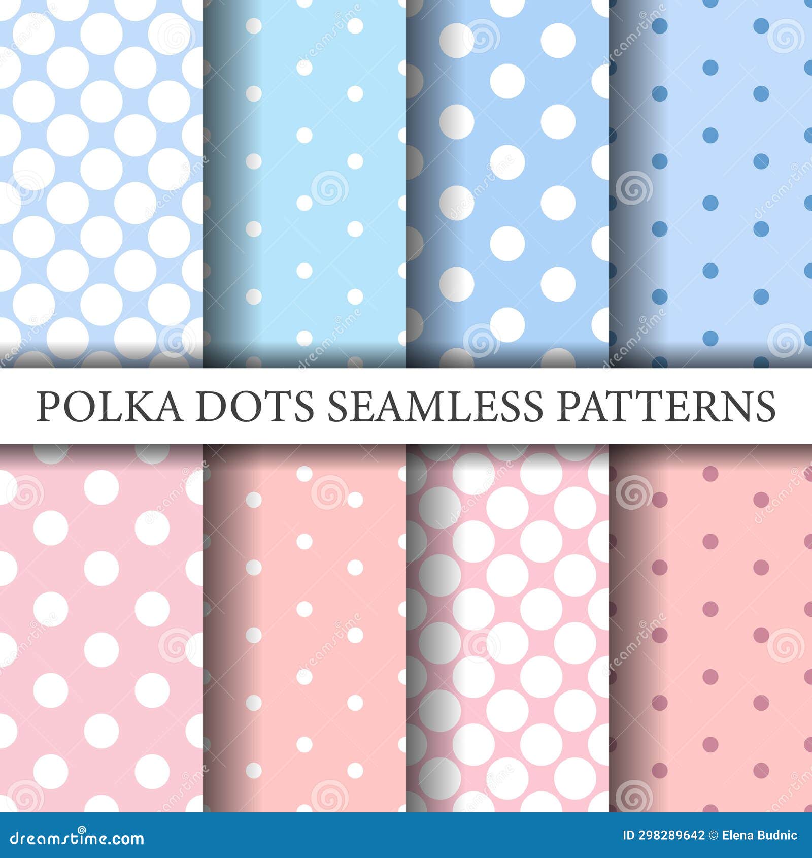 Set Polka Dots Seamless Pattern Stock Vector - Illustration of vector, decor: 298289642