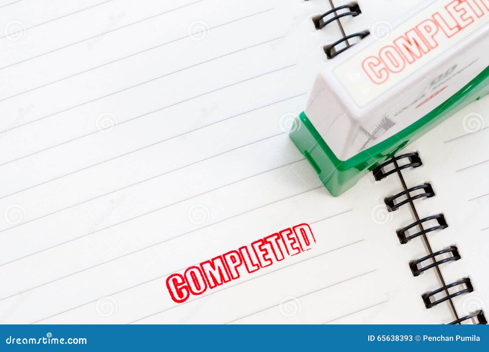 Red Completed stamp. stock image. Image of cate, post - 65638393