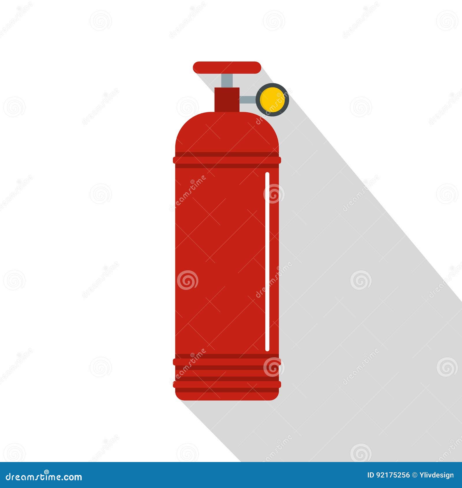 Red Compressed Gas Container Icon, Flat Style Stock Vector ...