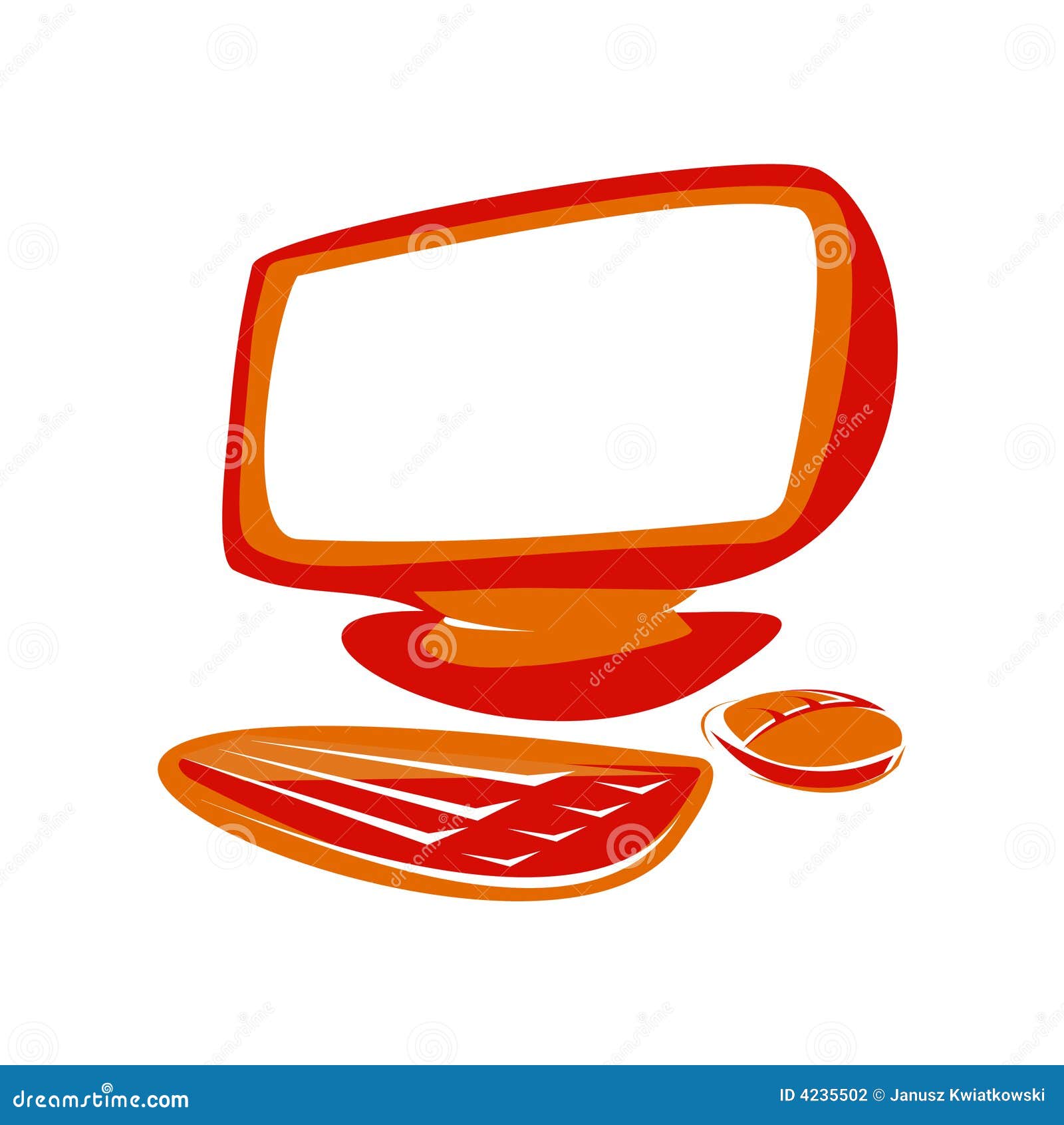 Red computer stock vector. Illustration of office, power - 4235502