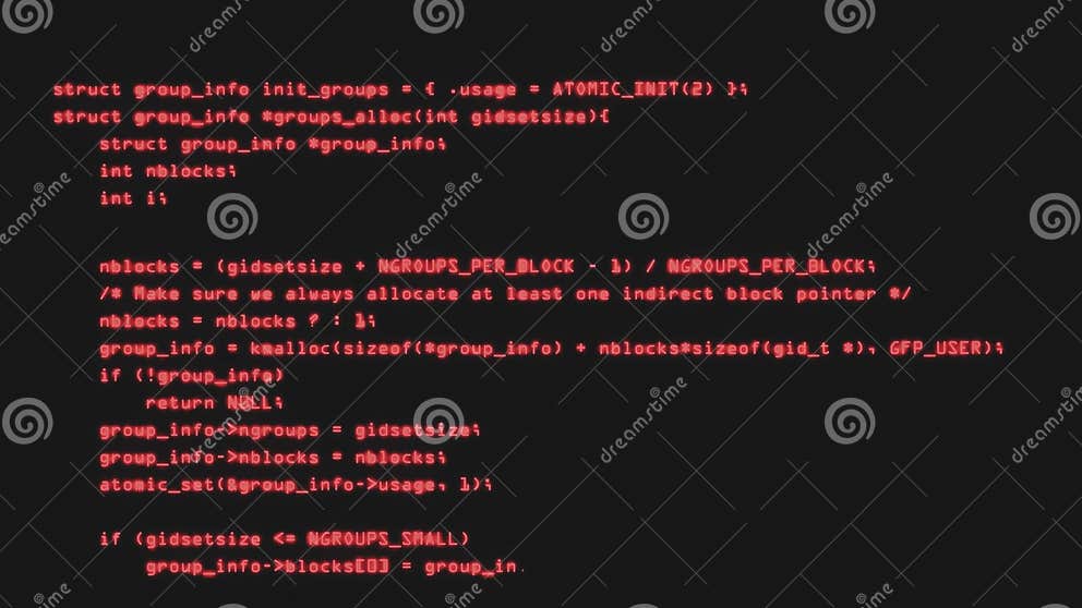 Red Computer Code - Red Hacker Text Code on Screen Stock Illustration ...